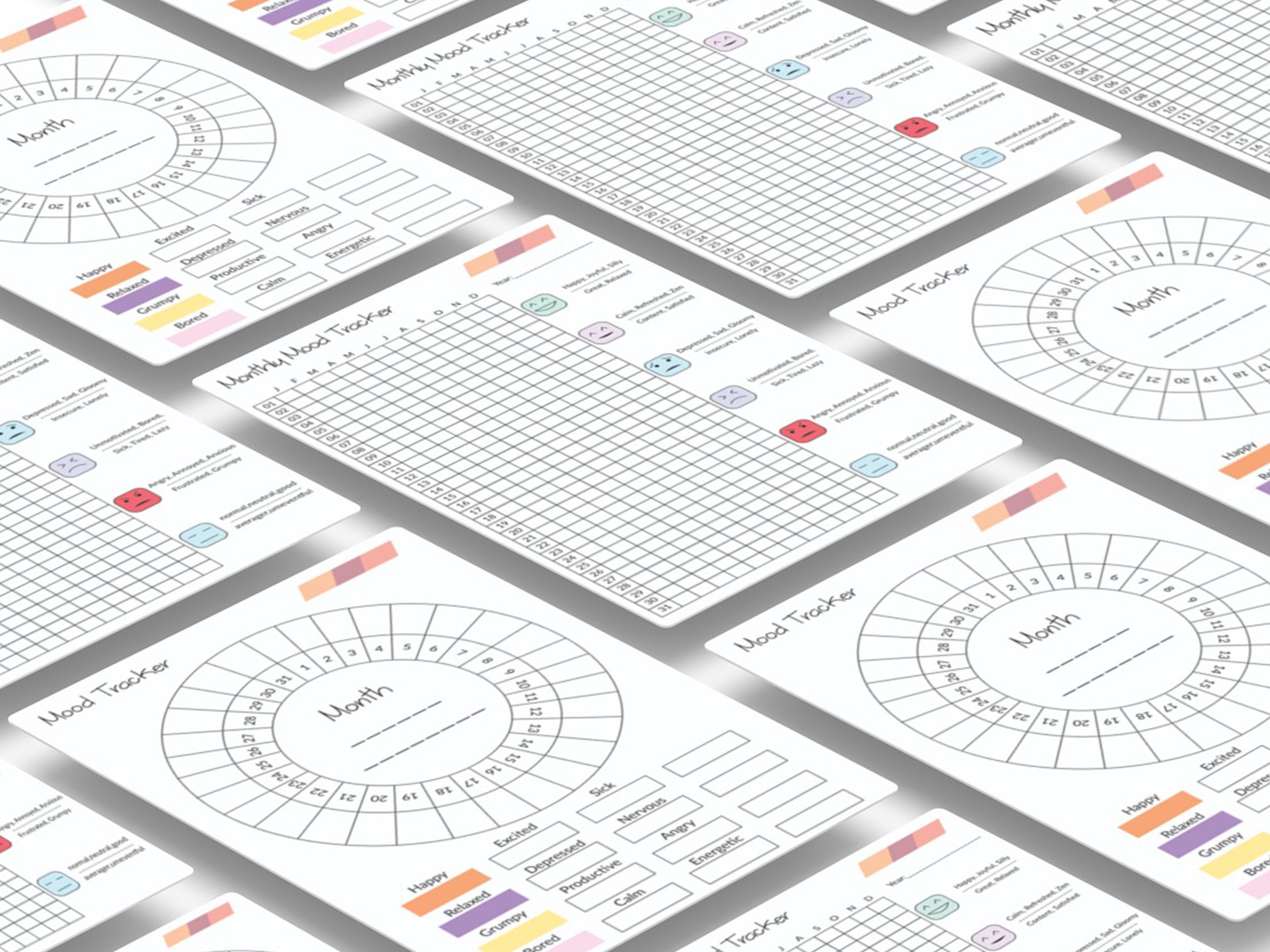Daily Mood Tracker, Mood Tracker Printable, Mood Tracker Journal - Etsy