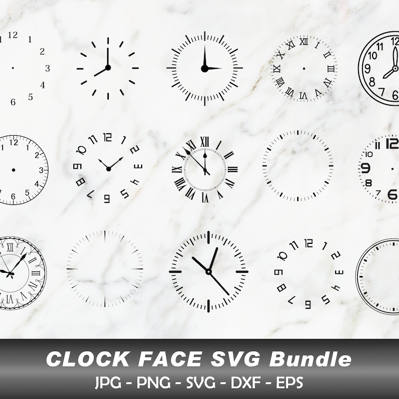 Clock Svg - Etsy