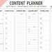 Editable Content Planner, Printable Content Schedule, Printable Content ...