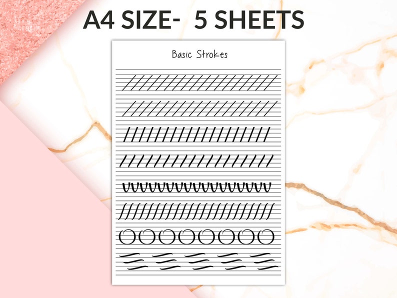 Basic Strokes Handwriting Practice Sheet, Printable Handwriting ...