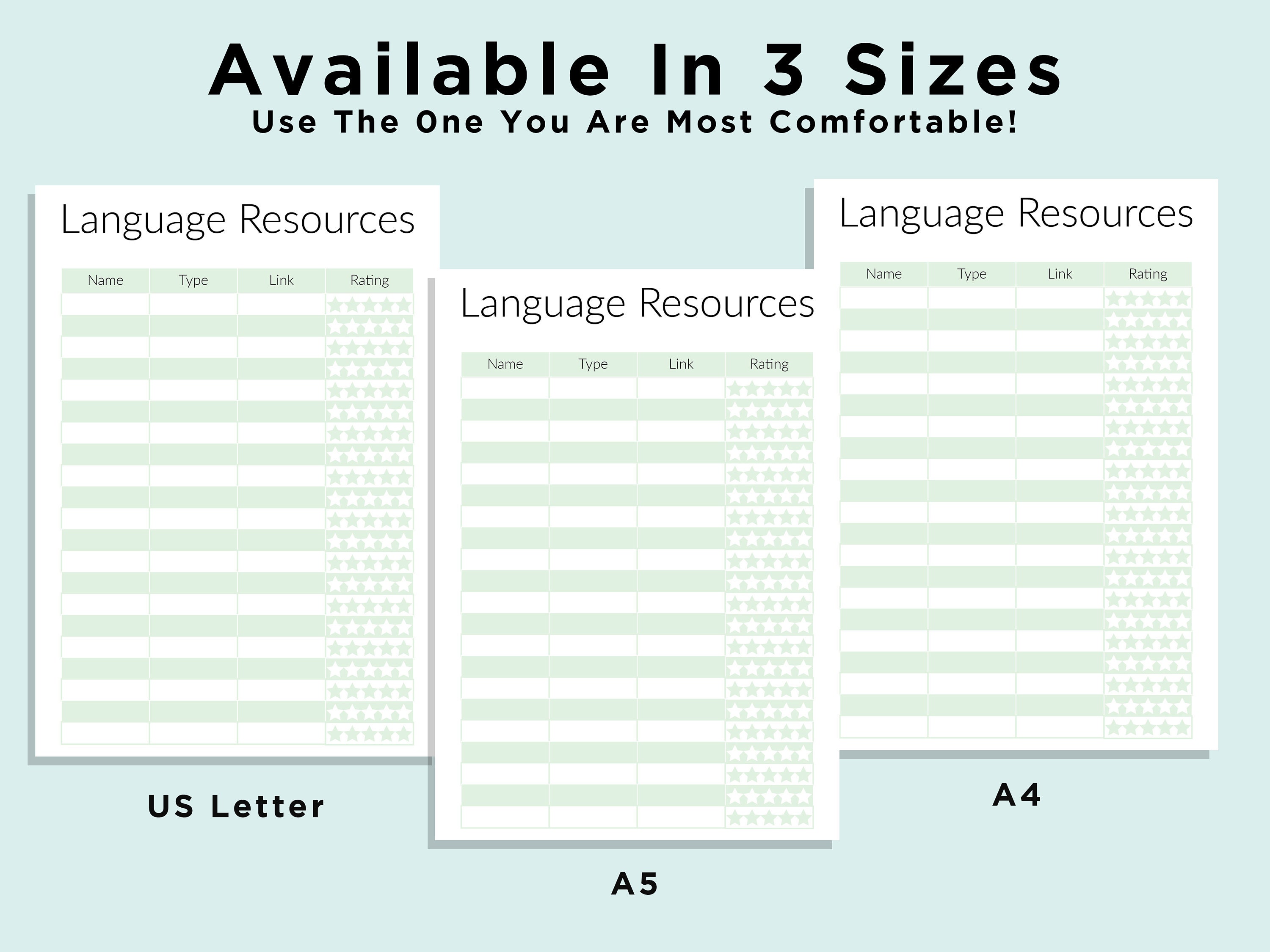 Printable Language Study Planner, Language Study Journal, Language ...