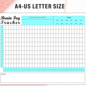 Monthly Brain Fog Tracker, Printable Brain Fog Tracker, Chronic Brain ...