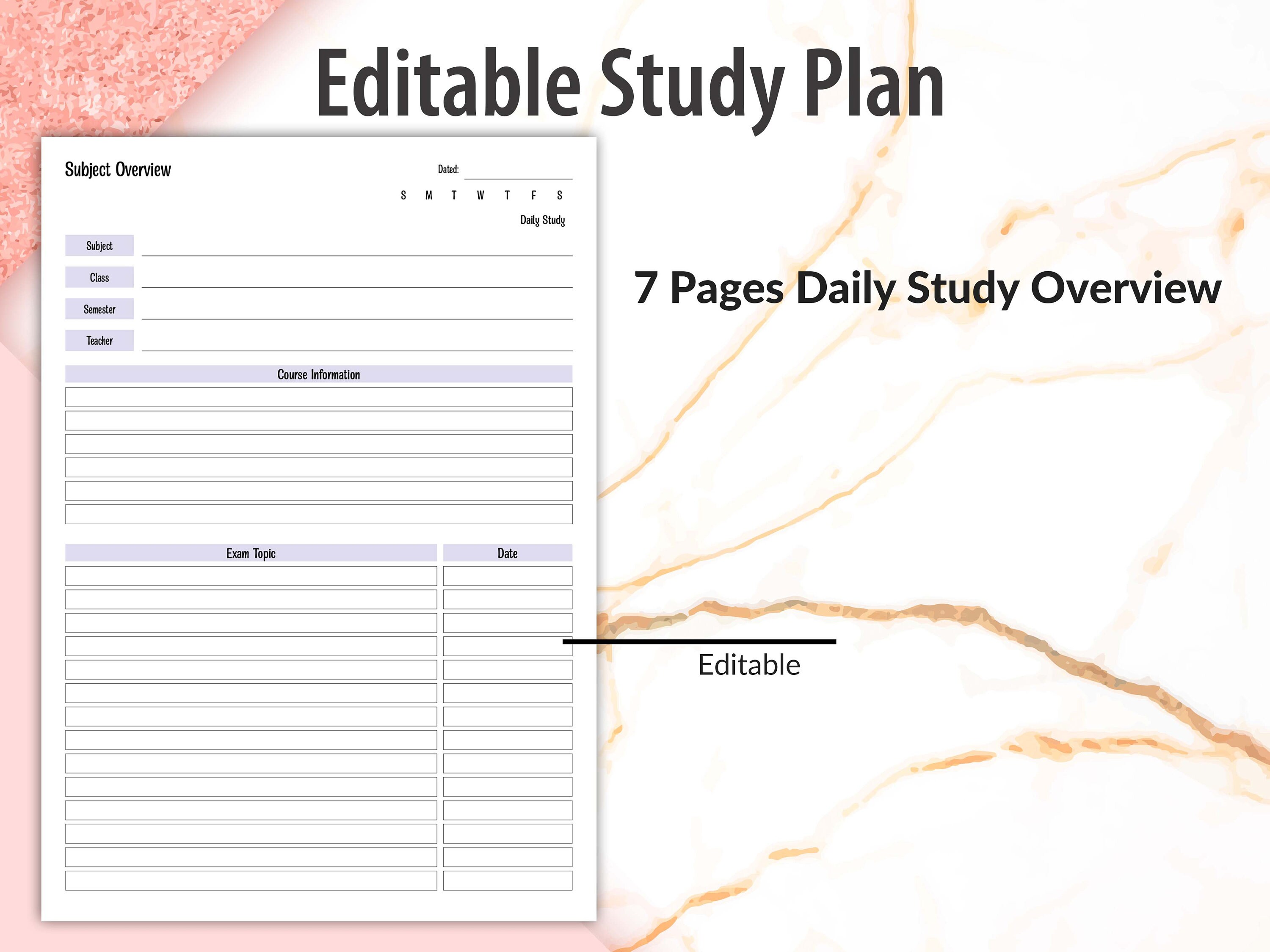 Editable Language Study Planner, Language Study Journal, Language ...
