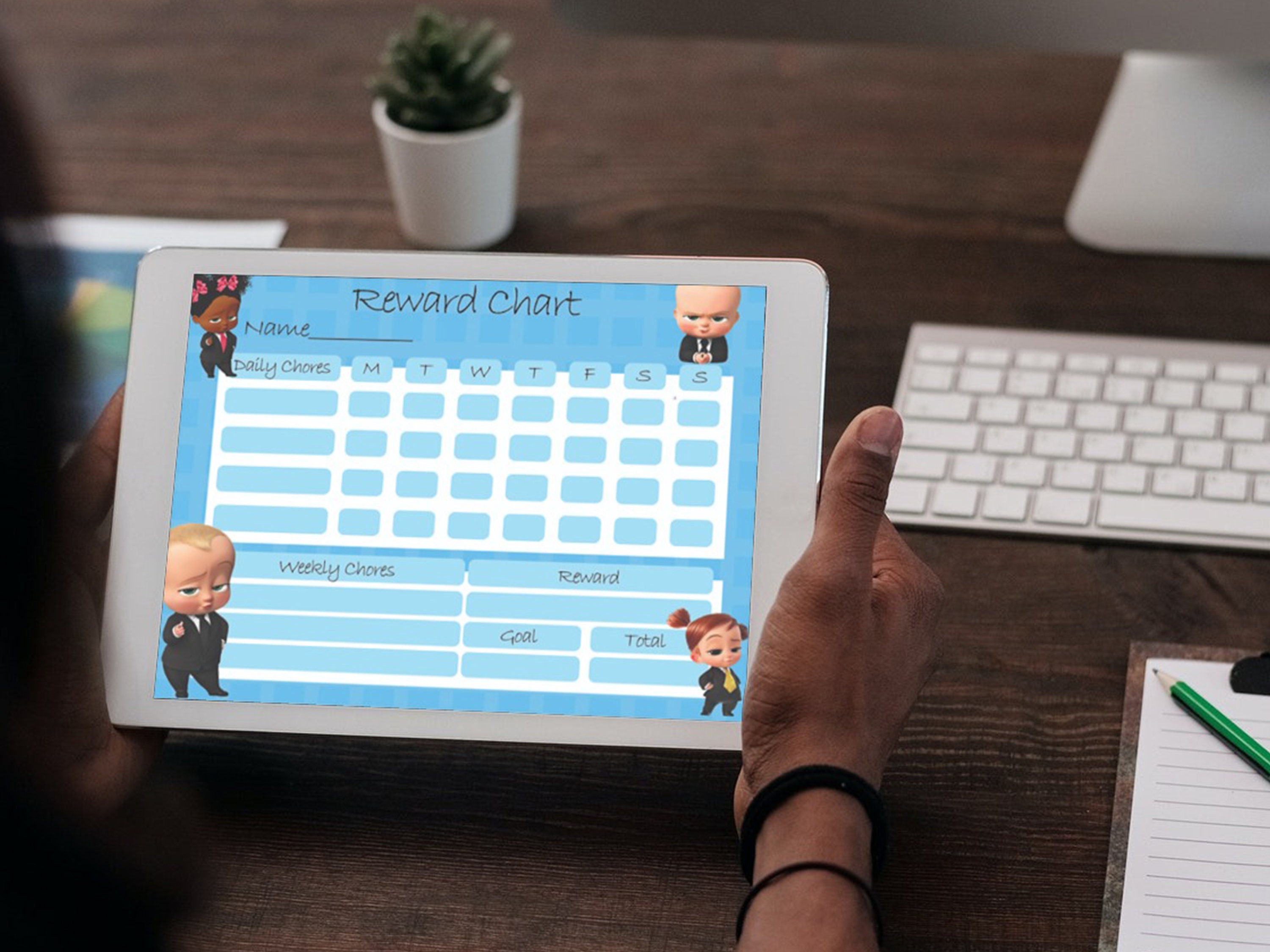 Printable Boss Baby Reward Chart for Kids, Daily Chore Chart, Kids ...