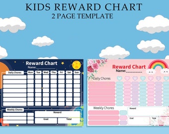 Printable Rainbow Chore Chart for Kids, Daily Chore Chart, Kids Routine ...