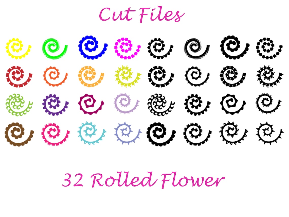 Rolled Flower Svg Template,paper Flower SVG, Paper Flower & Leaf SVG ...