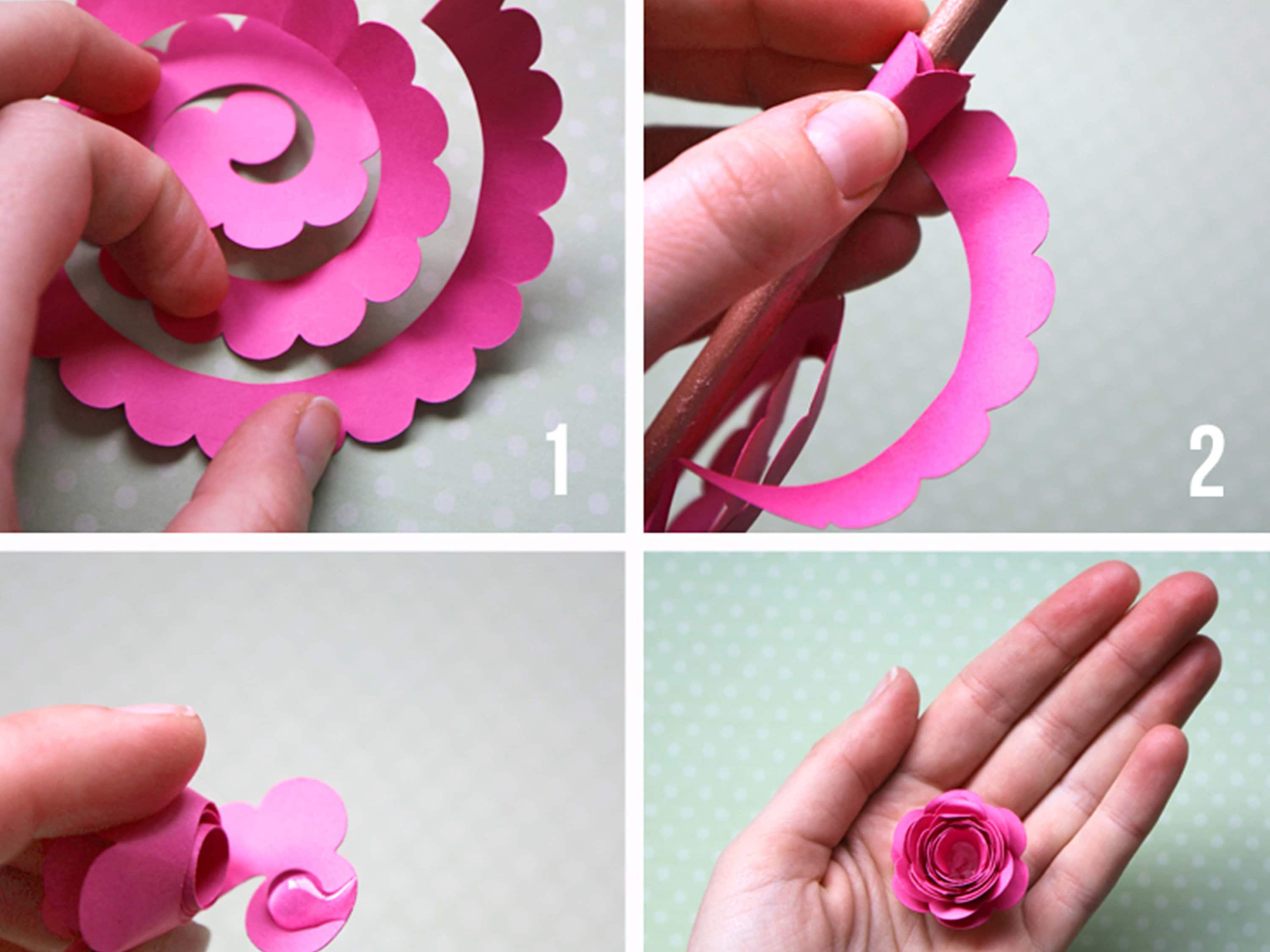 Rolled Flower Svg Template,paper Flower SVG, Paper Flower & Leaf SVG ...