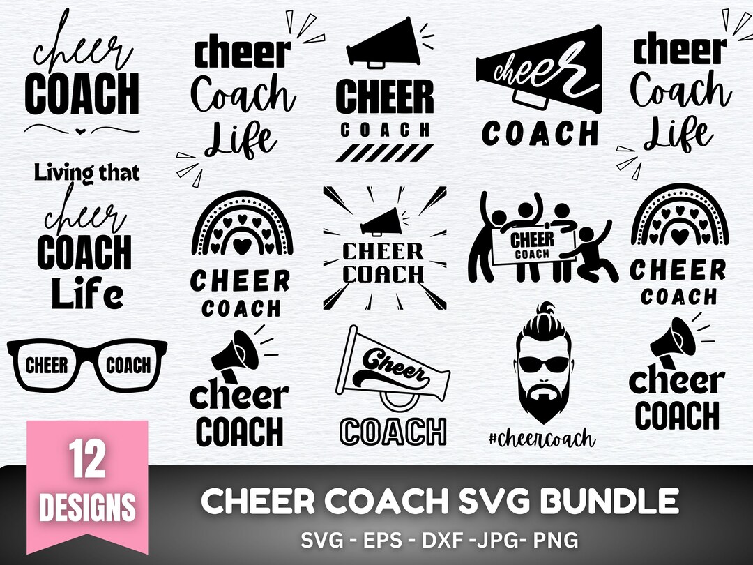 Cheer Coach Svg Bundle, Cheer Coach Svg, Cheerleader Svg, Cheer Mom Svg ...