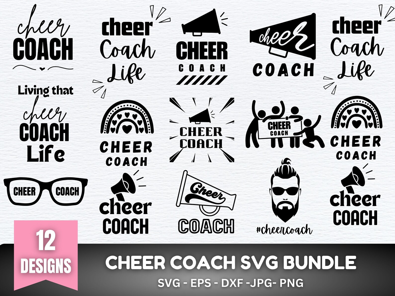 Cheer Coach Svg Bundle, Cheer Coach Svg, Cheerleader Svg, Cheer Mom Svg ...