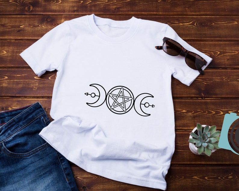Triple Moon Enchantment, Mystical Triple Goddess Symbol, Triple Moon ...