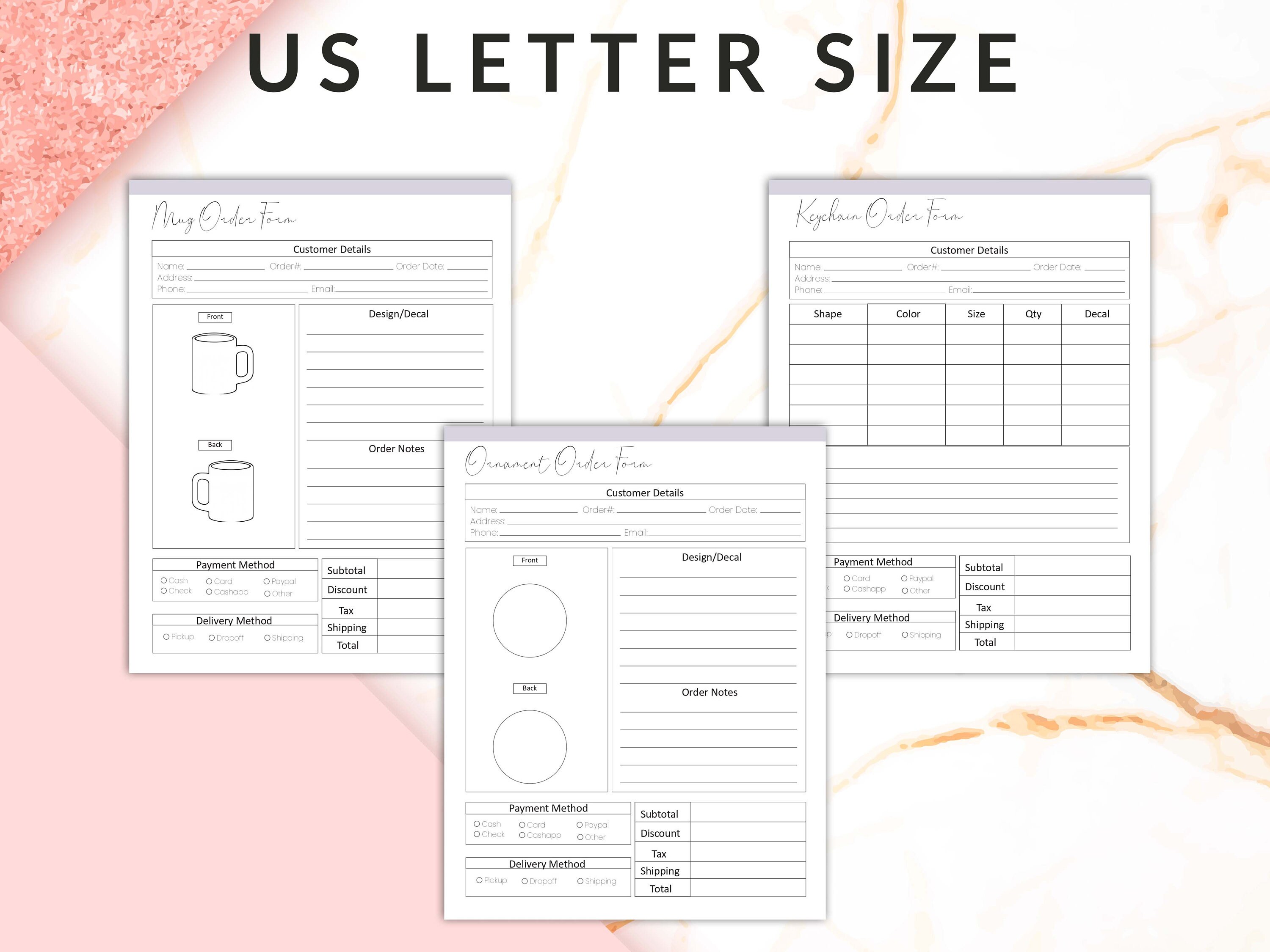 15 Printable Order Forms Bundle, Order Form Template Printable ...