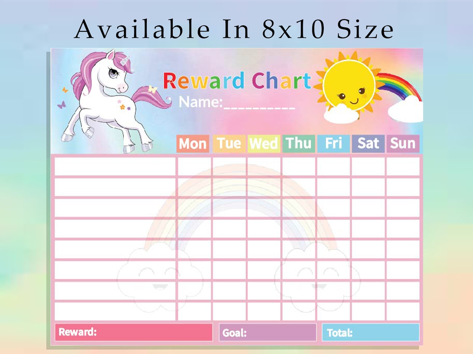 Printable Kids Reward Chart for Kids, Daily Chore Chart, Kids Routine ...