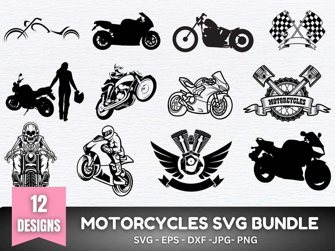 Motorcycle SVG Bundle, Motor Bike Svg, Motorcycle Clipart, Motorcycle ...