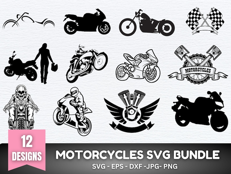 Motorcycle SVG Bundle, Motor Bike Svg, Motorcycle Clipart, Motorcycle ...