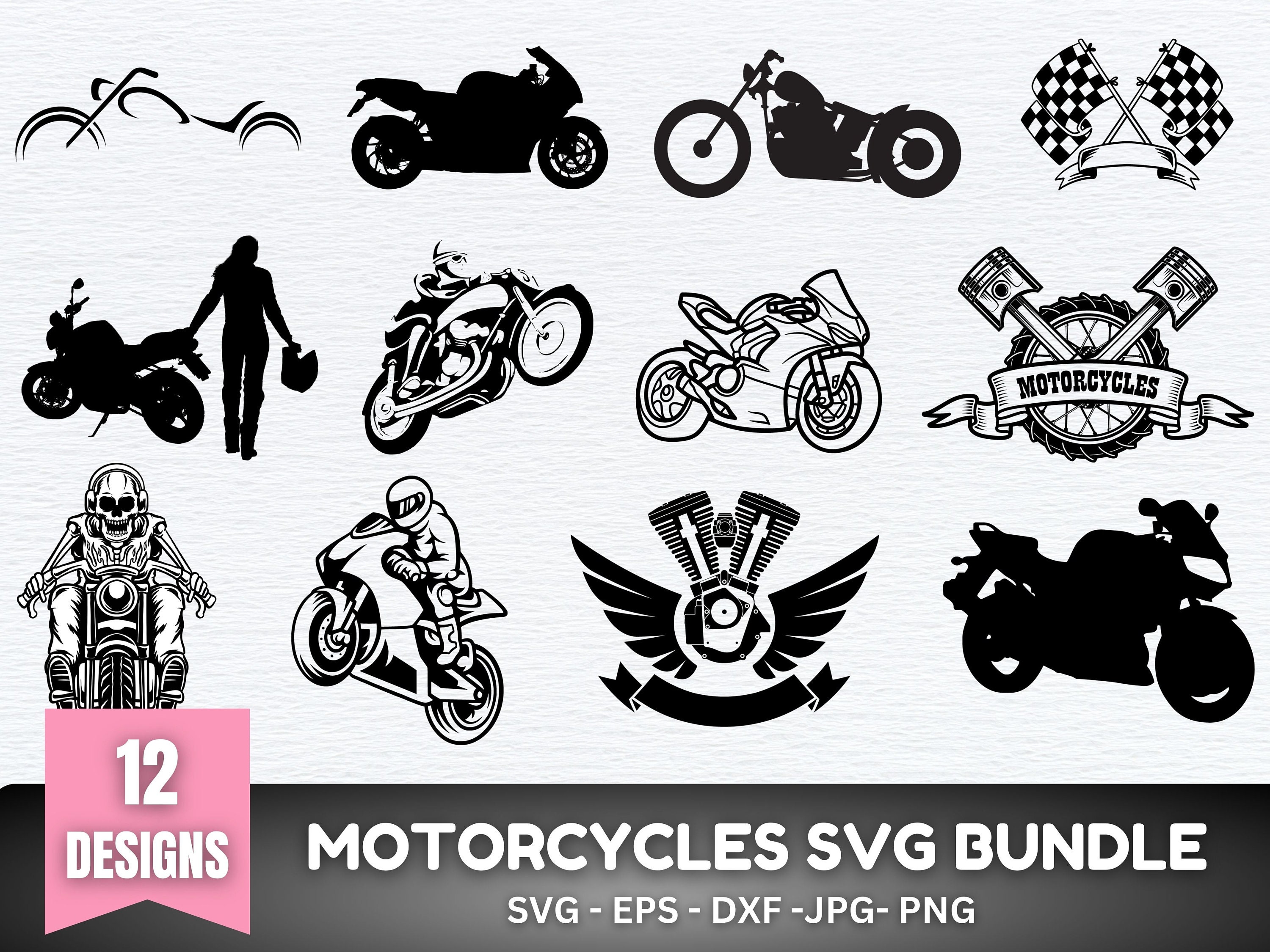 Motorcycle SVG Bundle, Motor Bike Svg, Motorcycle Clipart, Motorcycle ...