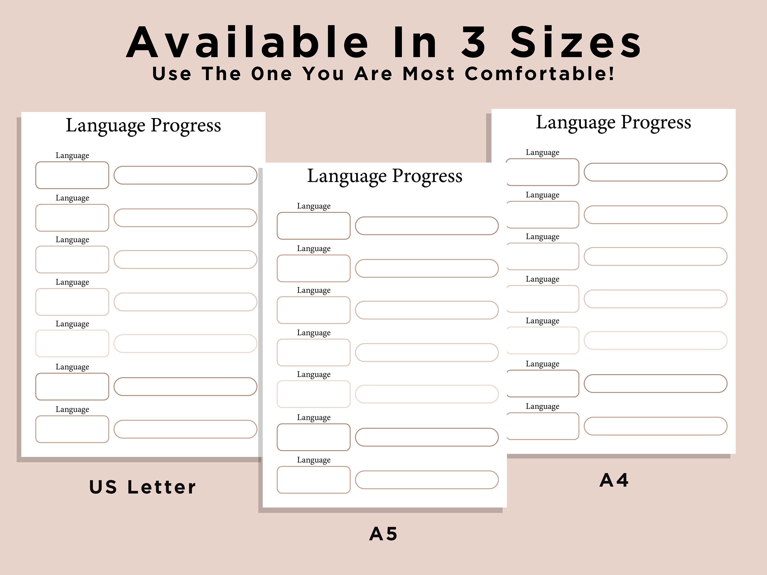 Printable Language Study Planner, Language Study Journal, Language ...