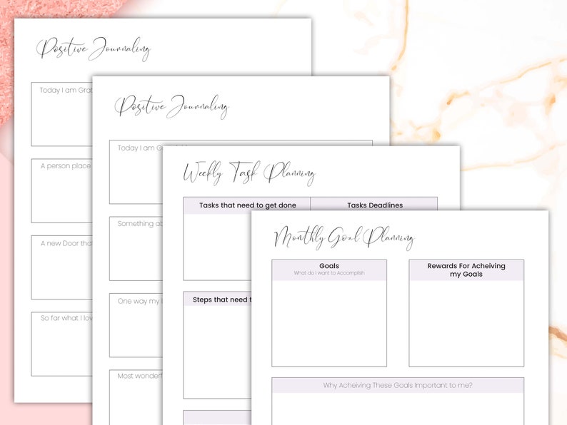 Printable CBT Worksheet and Planner Bundle, Cognitive Behavioura ...