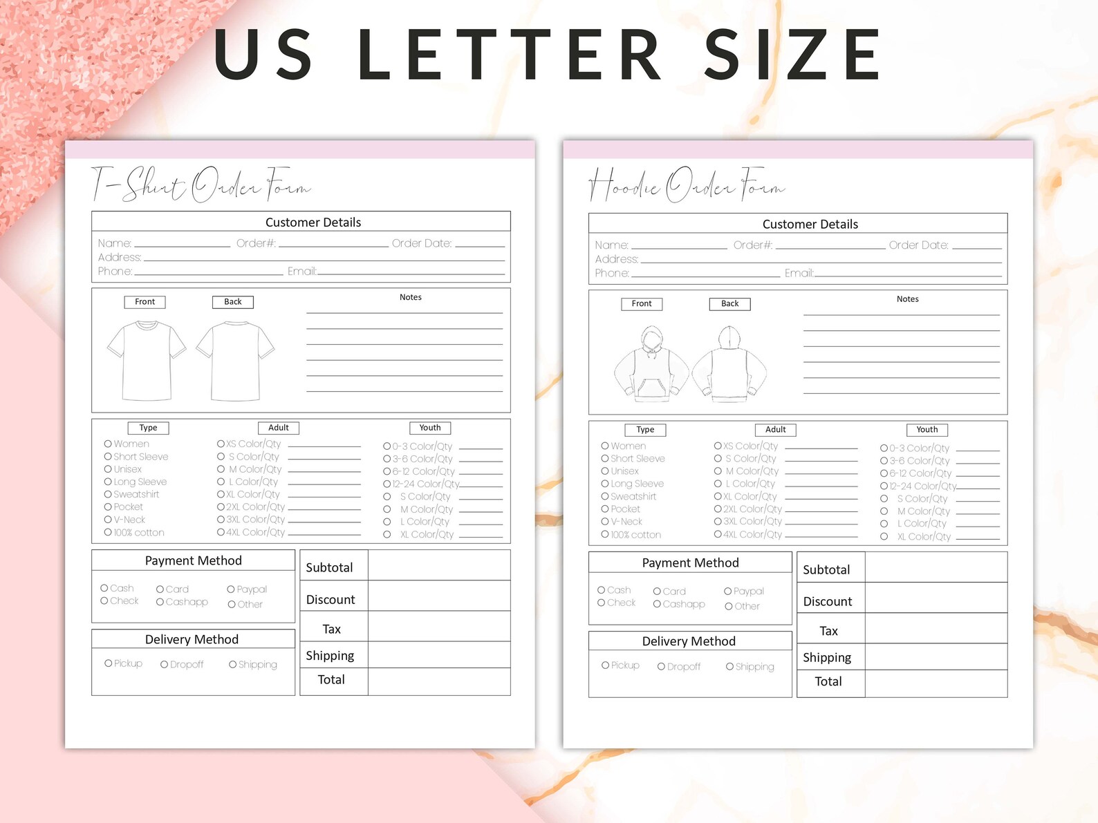 15 Printable Order Forms Bundle, Order Form Template Printable ...