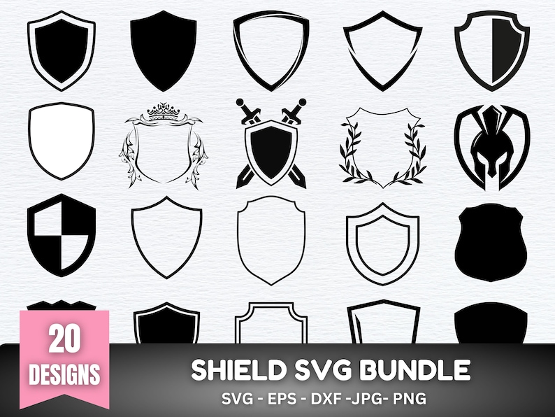Shield Svg BUNDLE, Flowery Shield SVG, Shield PNG, Shield Clipart ...