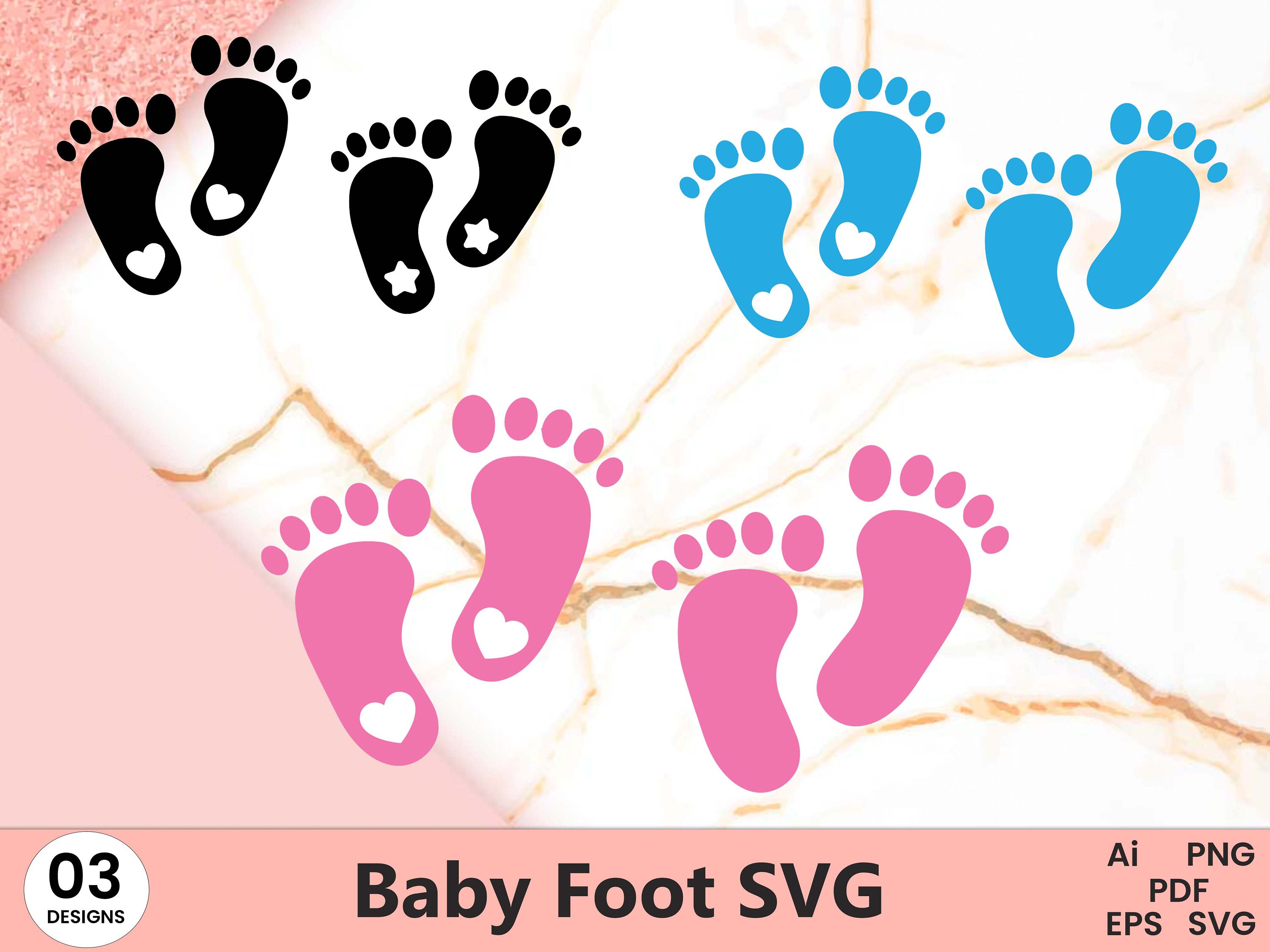 Baby Feet SVG Footprint Cut File Cute Footprints Baby Shower - Etsy