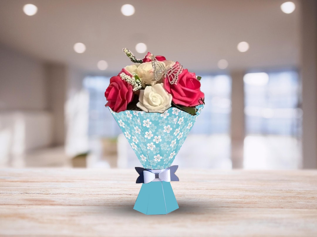 Bouquet of Paper Flowers, Vase for Paper Flowers, Bouquet Vase Svg ...