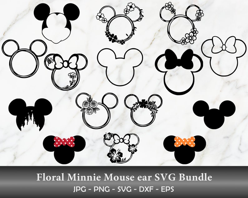 Minnie SVG Bundle Birthday Svg, Minnie Png, Flowers Minnie Mouse ...