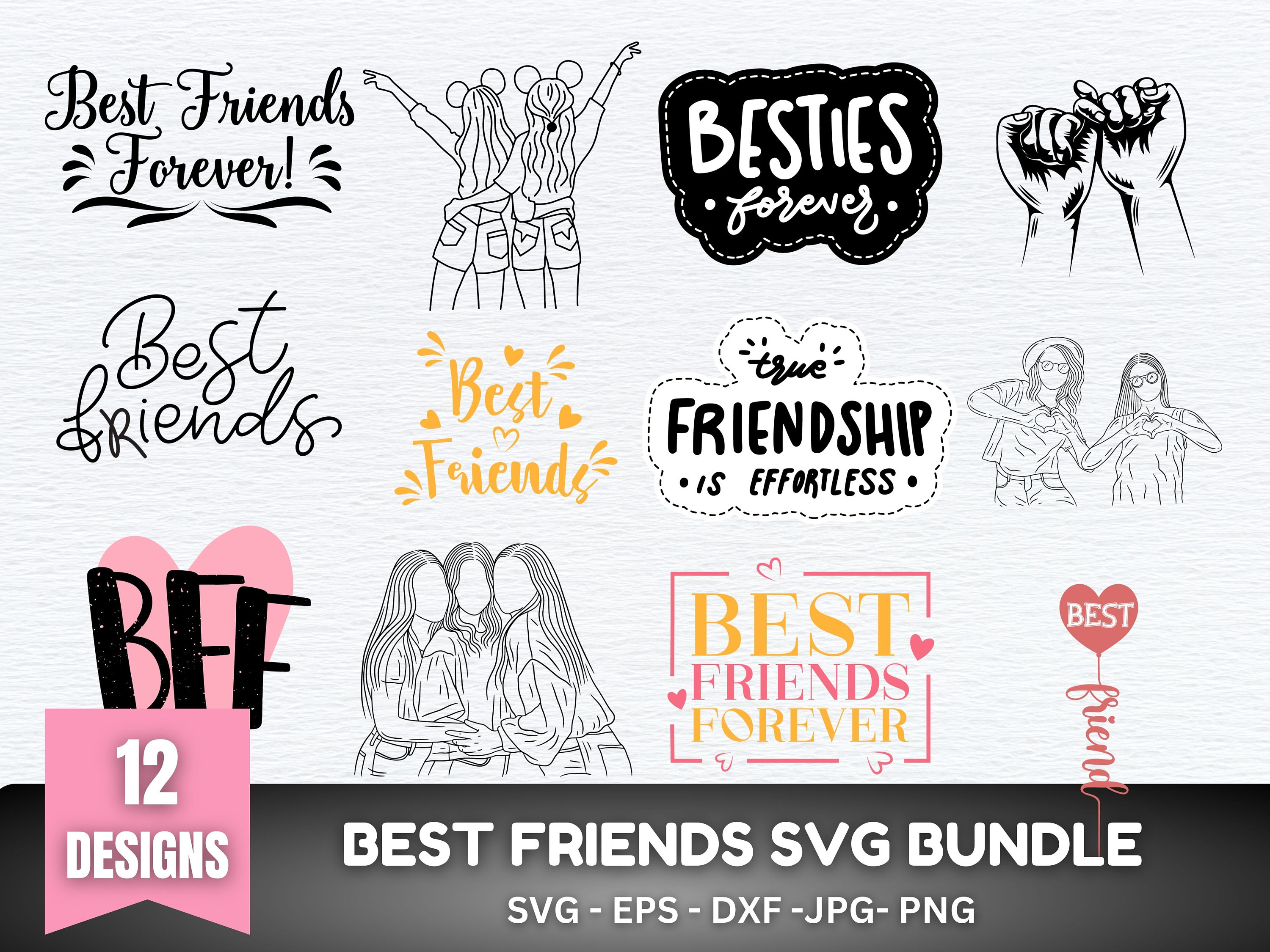 Best Friends Svg Bundle, Friendship Svg Bundle, Friends Svg, Friendship ...