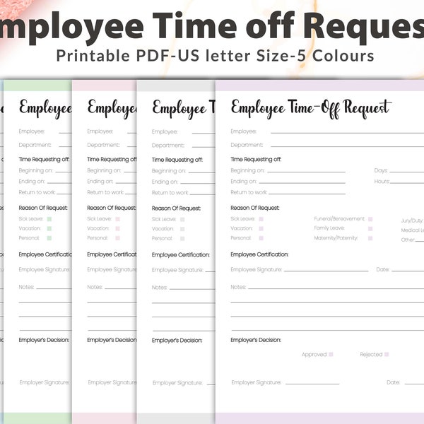 Employee Time off Planner - Etsy