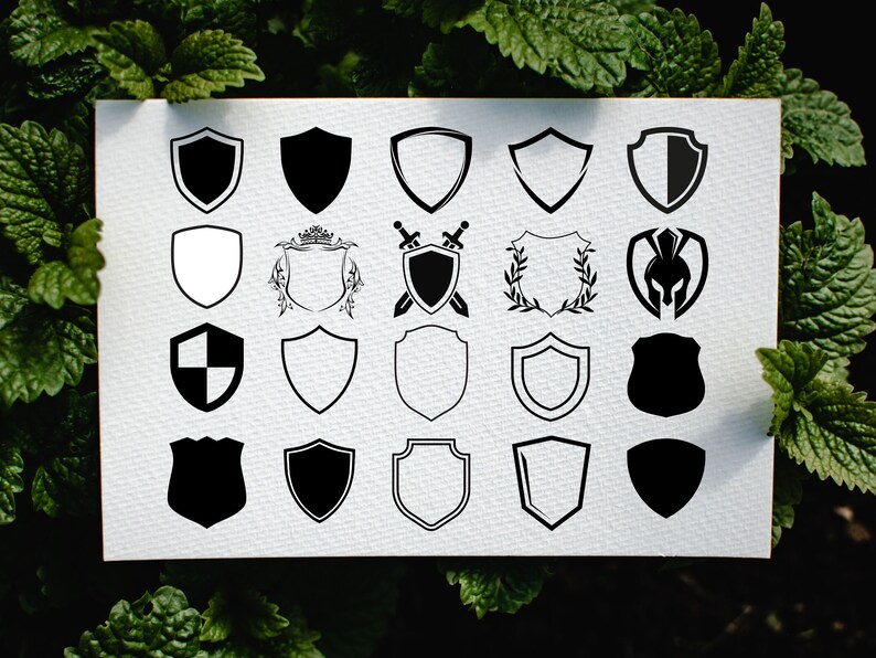 Shield Svg BUNDLE, Flowery Shield SVG, Shield PNG, Shield Clipart ...