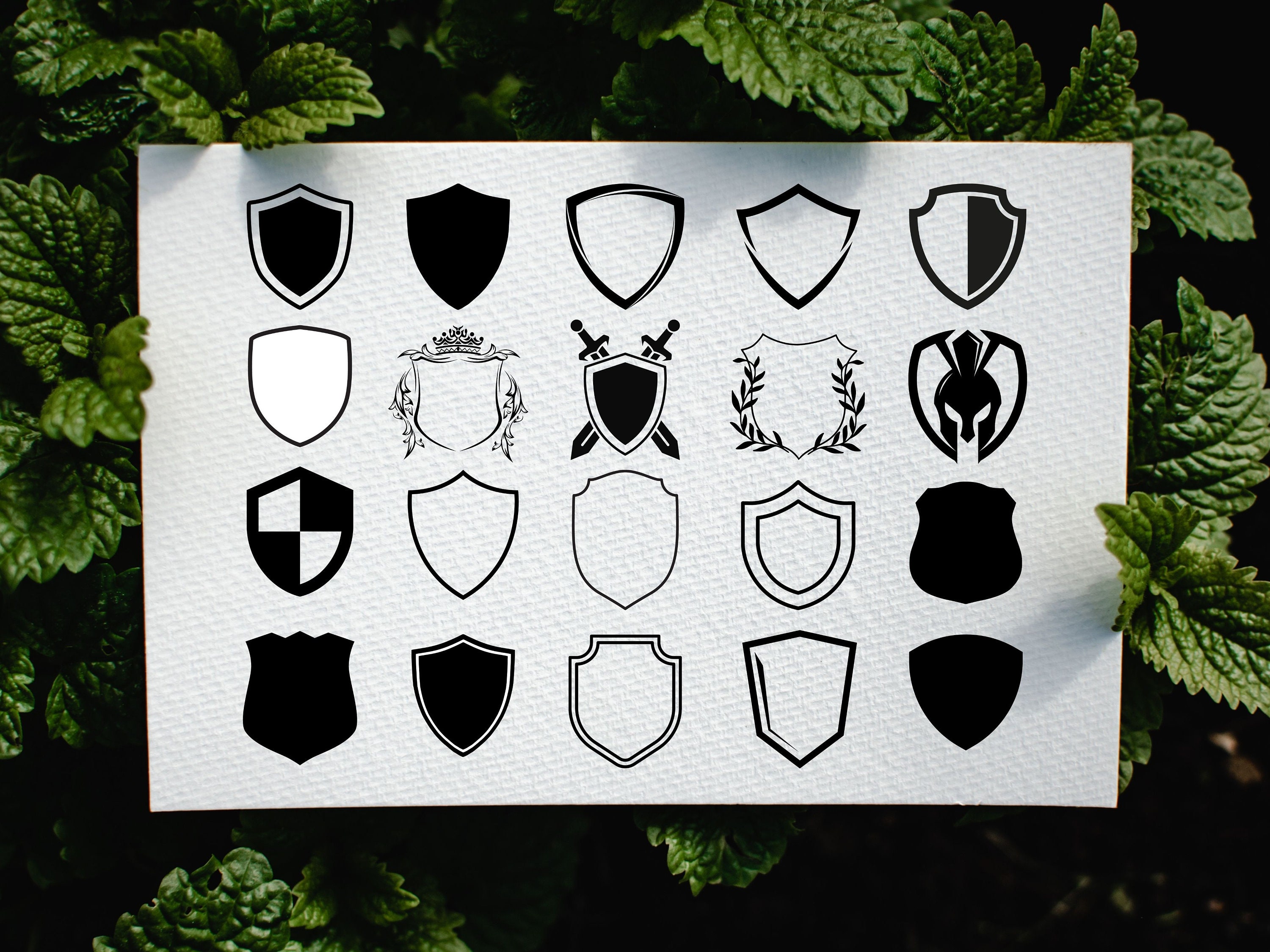 Shield Svg BUNDLE, Flowery Shield SVG, Shield PNG, Shield Clipart ...