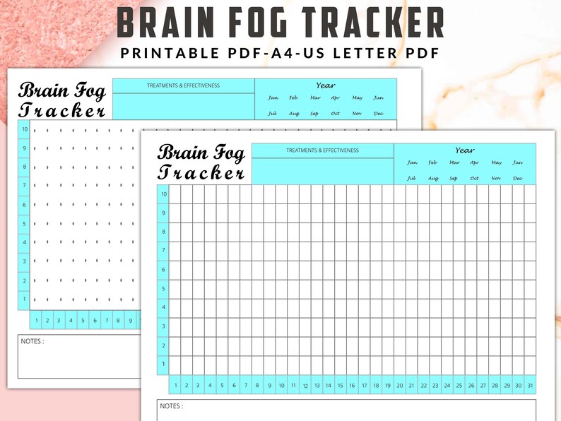 Monthly Brain Fog Tracker Printable Brain Fog Tracker - Etsy