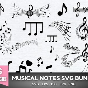 Musical Notes Svg Bundle, Music Note Svg, Music Svg Bundle, Music Svg ...