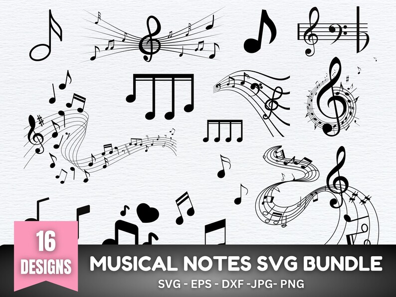 Musical Notes Svg Bundle, Music Note Svg, Music Svg Bundle, Music Svg ...