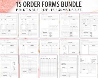 15 Printable Order Forms Bundle, Order Form Template Printable ...