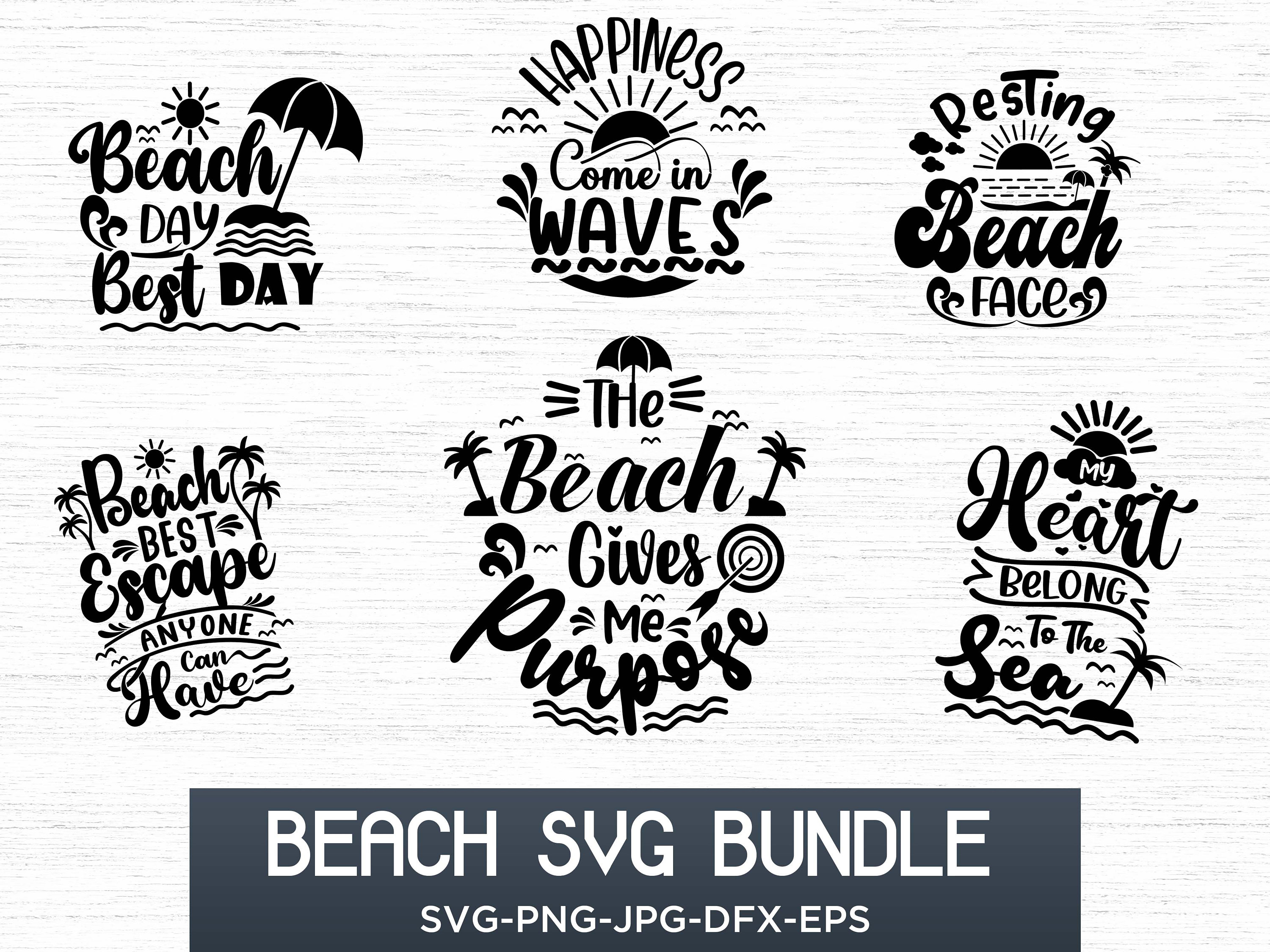 Summer Beach Svg Bundle, Beach Svg Bundle, Beach Clipart, Beach Quotes ...