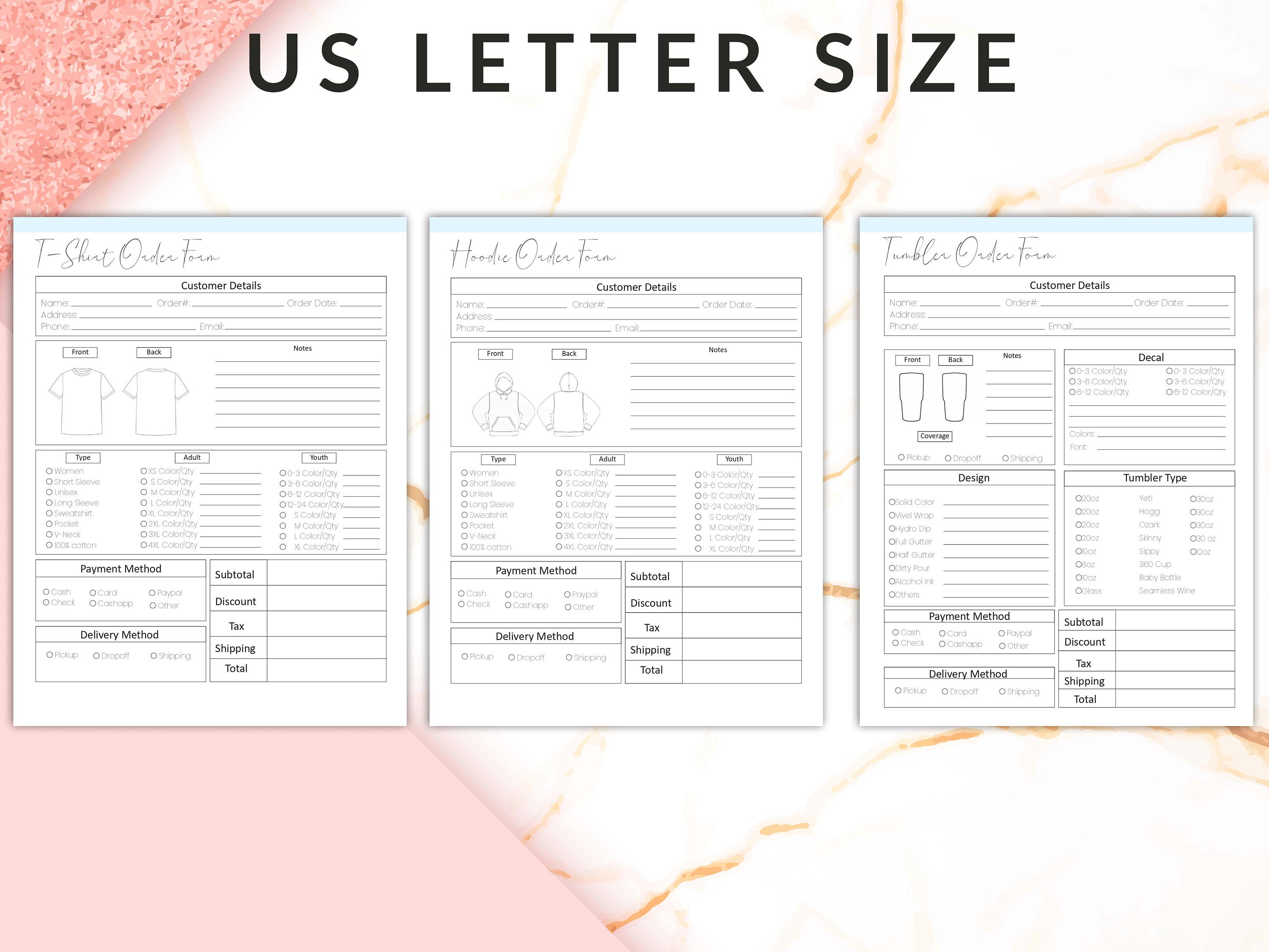 15 Printable Order Forms Bundle, Order Form Template Printable ...