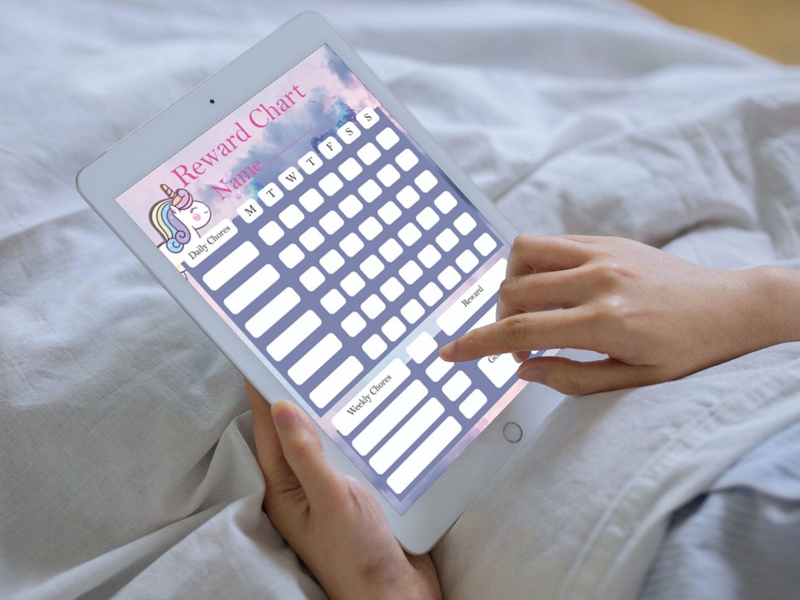 Printable Unicorn Reward Chart for Kids, Daily Chore Chart, Kids ...