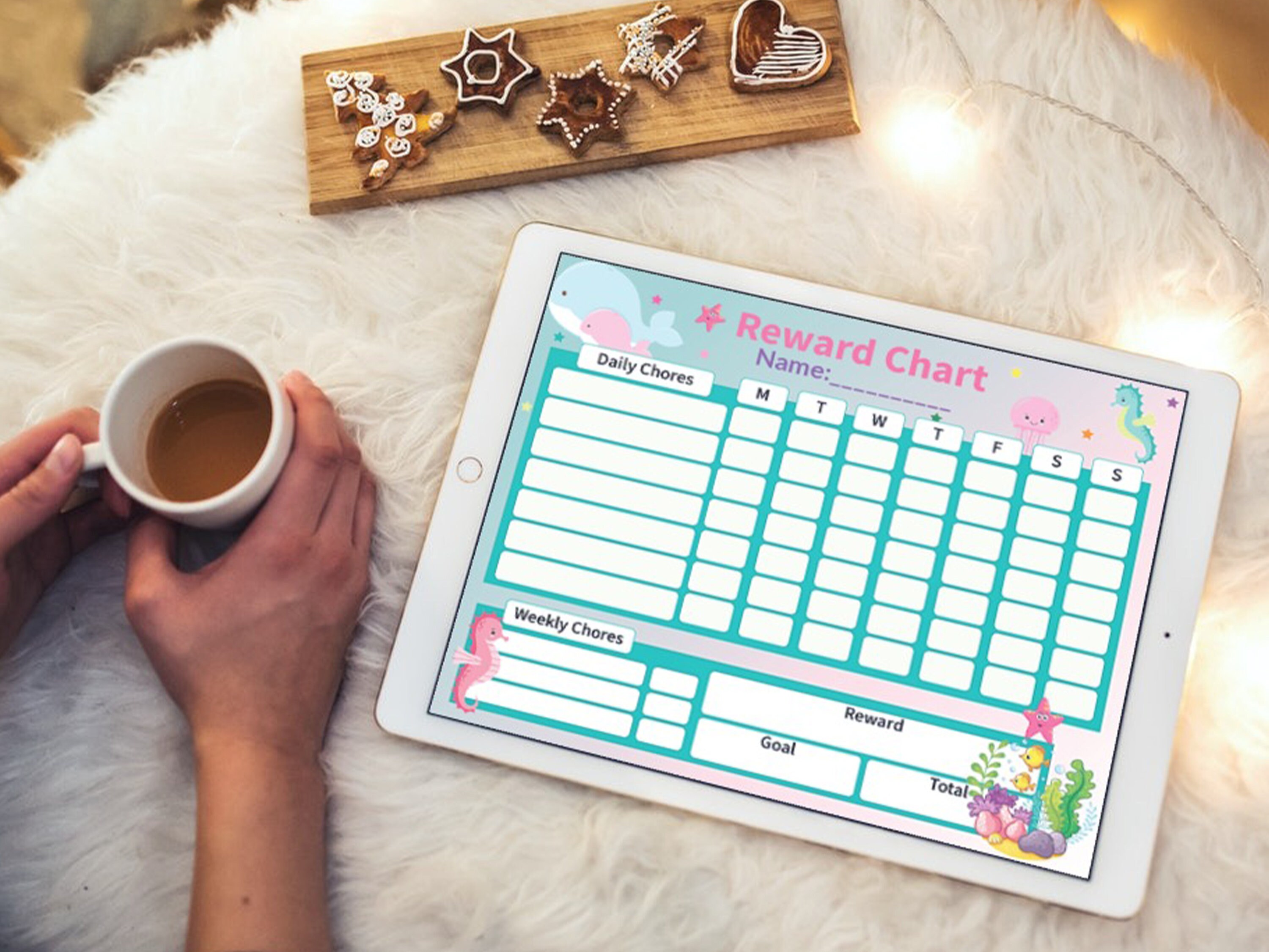 Printable Kids Reward Chart for Kids, Daily Chore Chart, Kids Routine ...