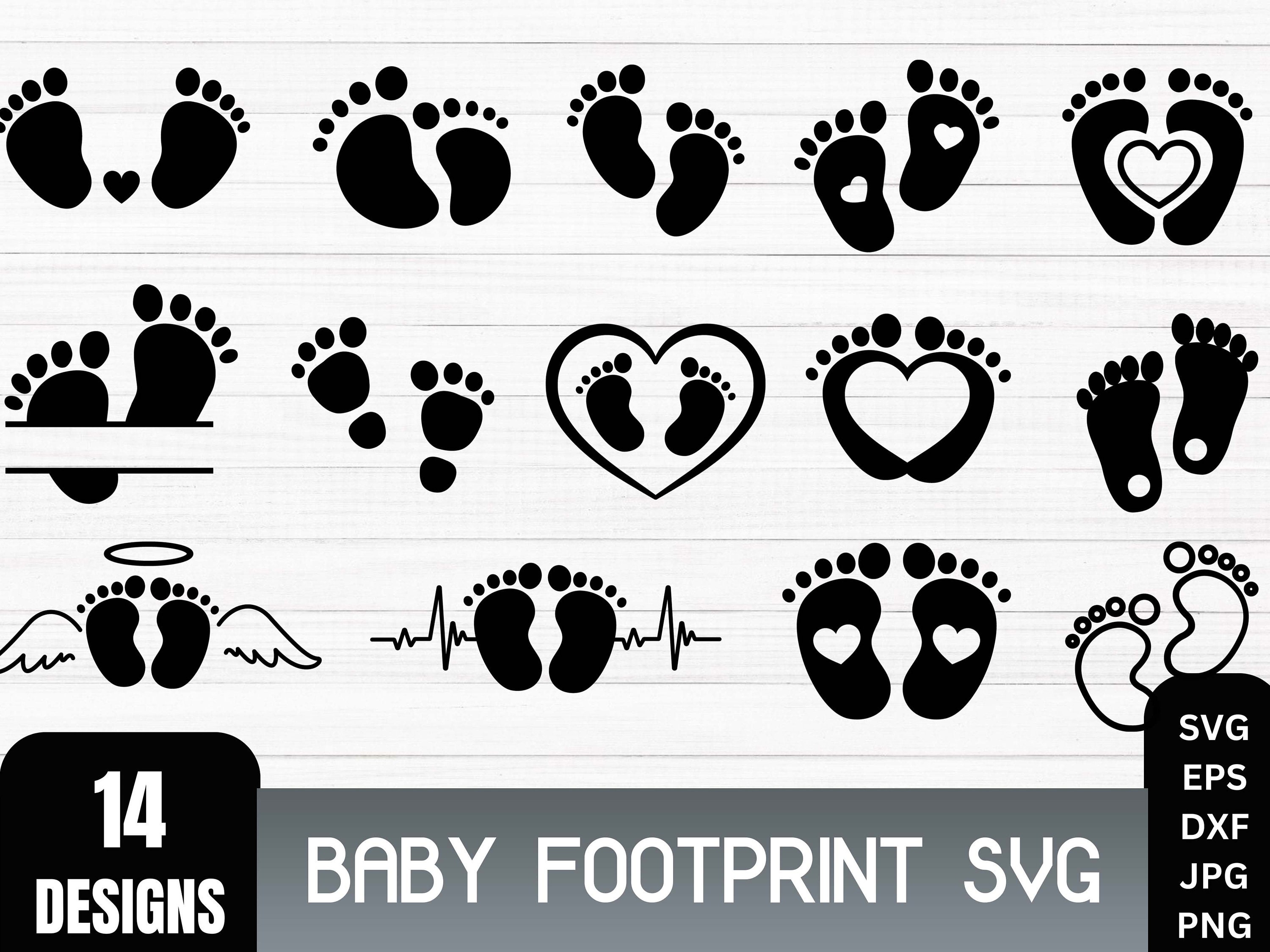 Baby Footprint Svg Bundle Baby Feet SVG Foot Prints Png Bundle Feet Svg ...