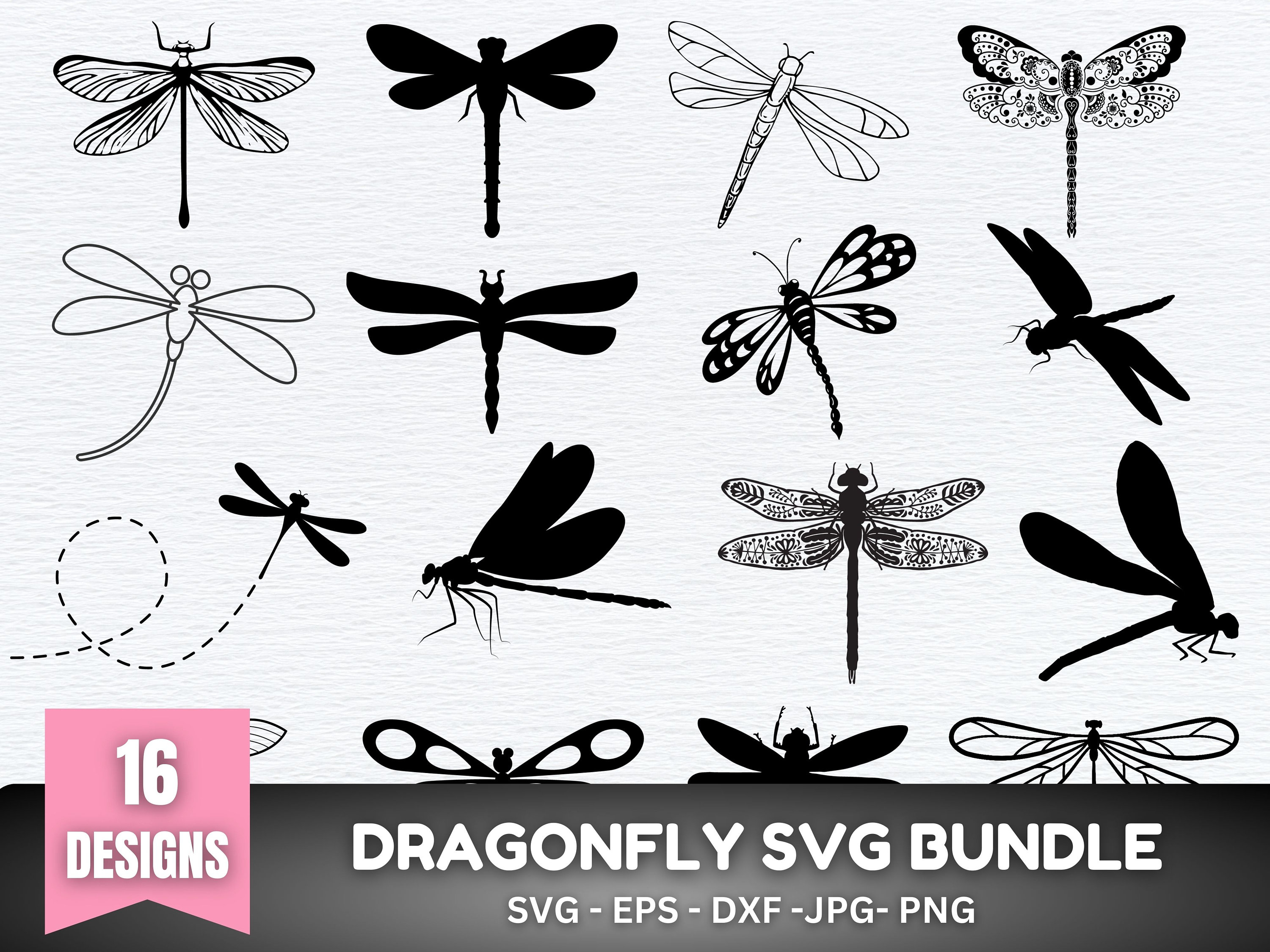 Dragonfly SVG Bundle, Dragonfly Vector, Dragonflies Svg, Dragonfly Svg ...