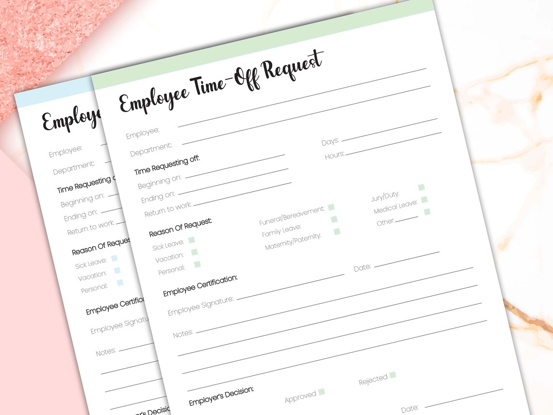 Printable Employee off Request, Employee Time-off Request Template ...