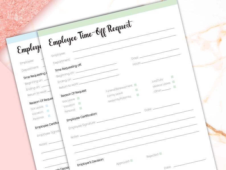 Printable Employee off Request, Employee Time-off Request Template ...