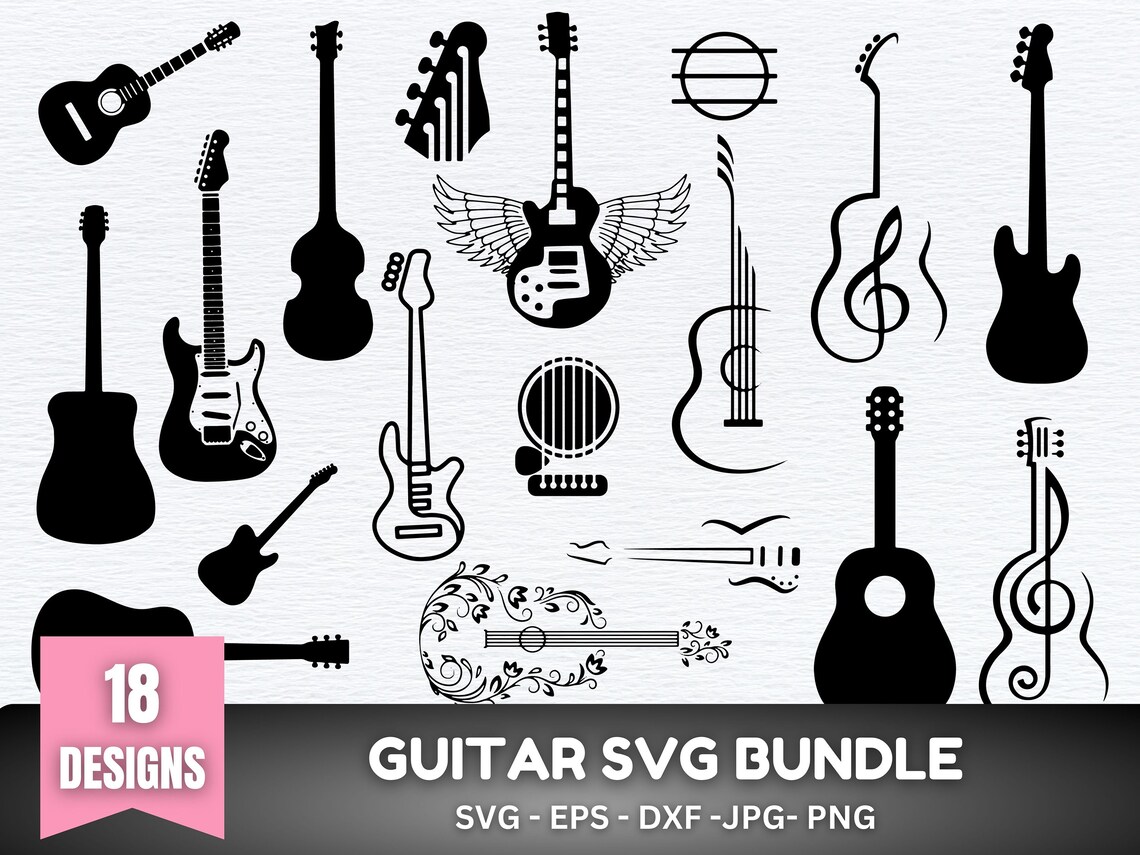 Guitar Svg Bundle Guitar SVG Guitar Note Svg Music Svg - Etsy