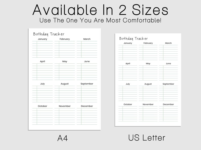 Birthday Tracker Template, Birthday Party Planner, Birthday Tracker ...