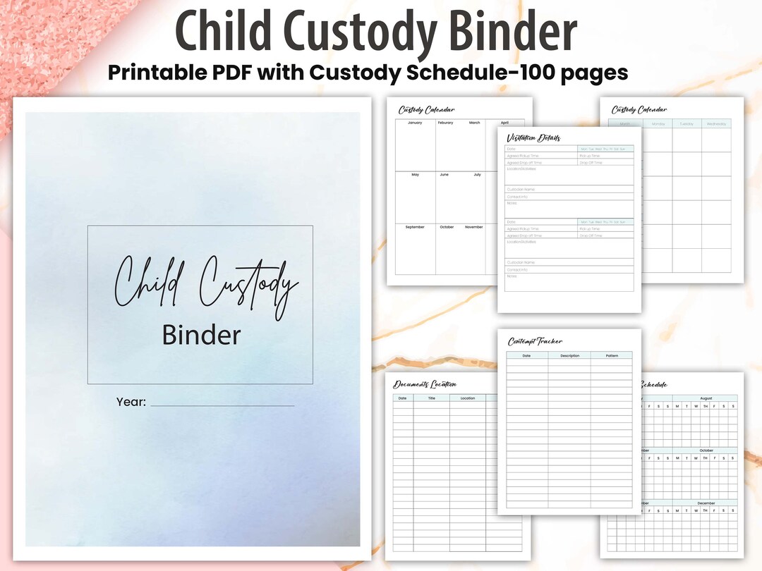 Child Custody Bider, Custody Planner Printable, Single Parent Organizer ...