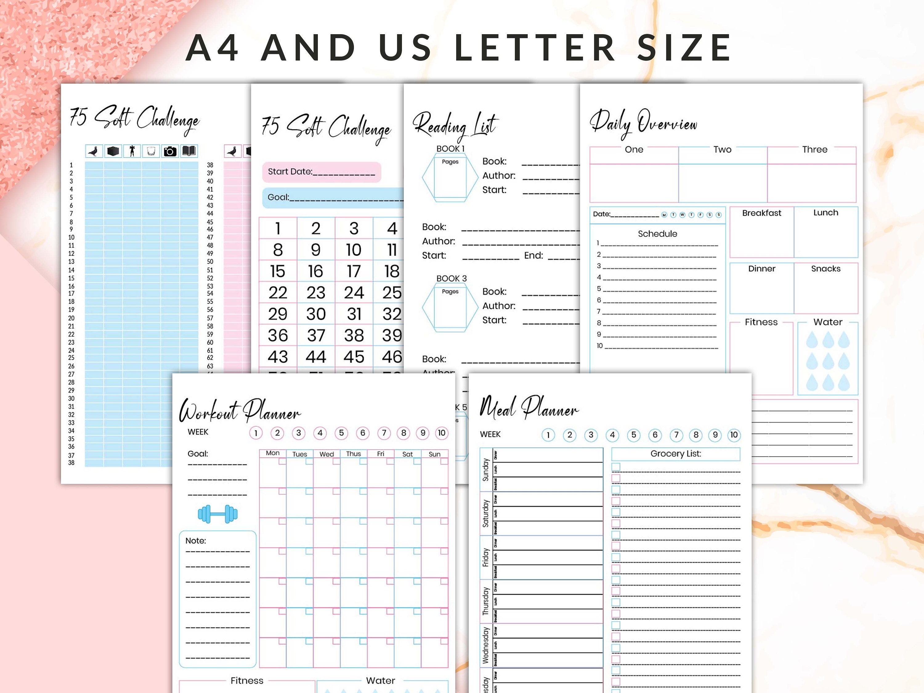 75 SOFT Challenge, Printable 75 SOFT Challenge, 75soft Editable, 75 ...