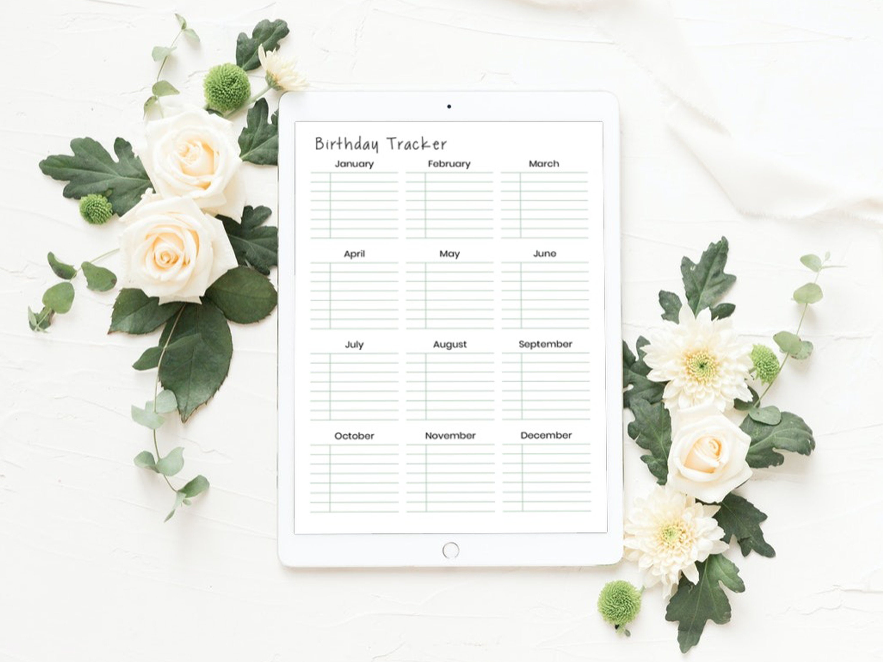 Birthday Tracker Template, Birthday Party Planner, Birthday Tracker ...