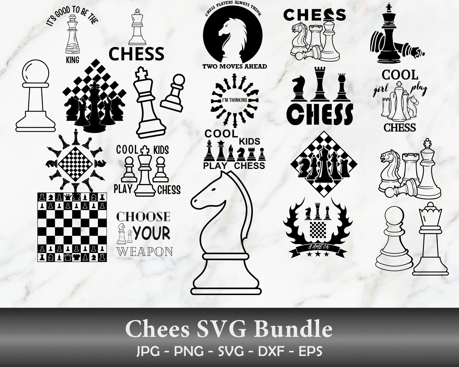 Chess SVG Bundle , Chess PNG Bundle, Chess Game Svg, Chess Figures Svg ...
