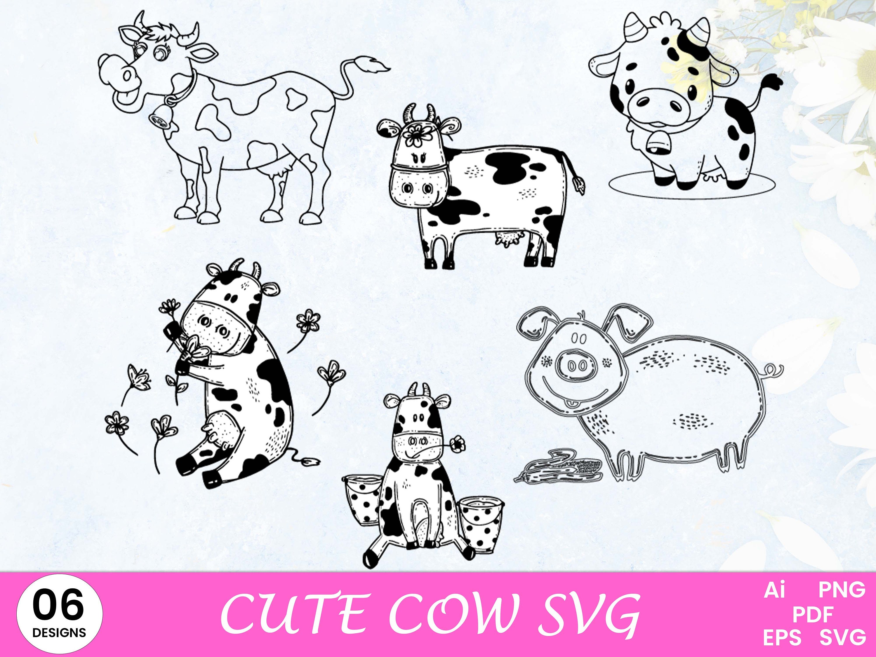 Cute Cow Svg Bundle, Baby Cow Svg, Cow Print Svg, Highland Cow Svg, Cow ...