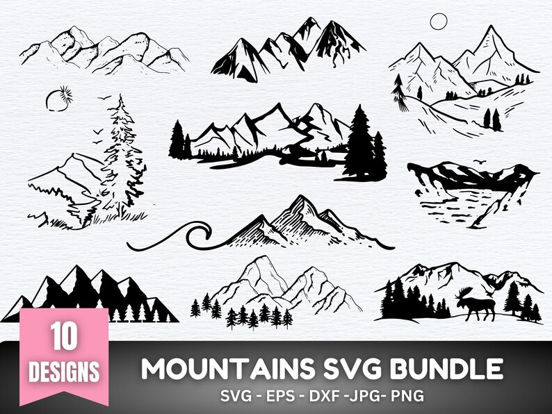 Mountain SVG Bundle, Mountain Clipart, Mountain SVG, Mountain ...